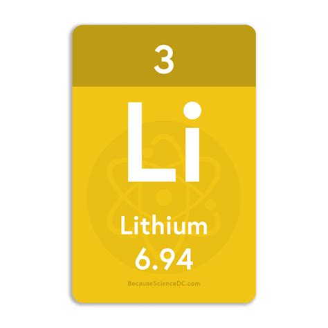 Lithium Element Vinyl Sticker Because Science