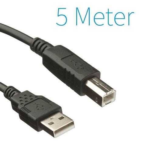 Usb 5 Meter 2 0 A To B Cable Printer Cable Black Grey Daraz Pk