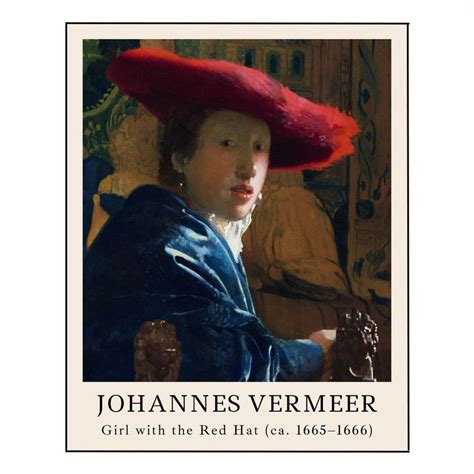 قیمت و خرید پوستر مدل وینتیج یوهانس ورمیر نقاشی دختری با کلاه قرمز