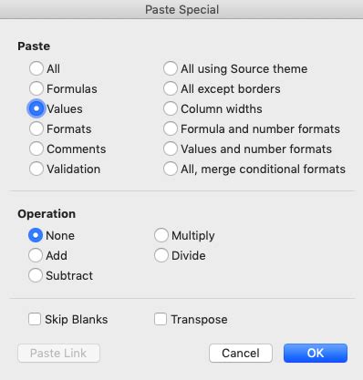 Paste Special Excel Compute Expert