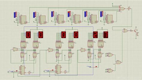 纯硬件分立式数字电子钟proteus仿真（数电课设，含时间显示、校准、整点报时、闹钟功能）数字时钟整点报时电路图 Csdn博客