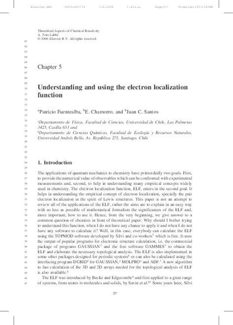 Pdf Understanding And Using The Electron Localization Function
