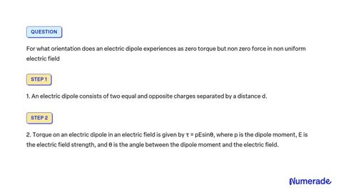 solved for what orientation does an electric dipole experiences as