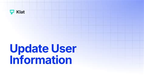 Update User Information Klat