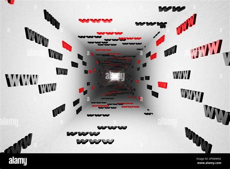Symbols Sign In White Tunnel Background 3d Render Hypertext Transfer Protocol Secure Web 3