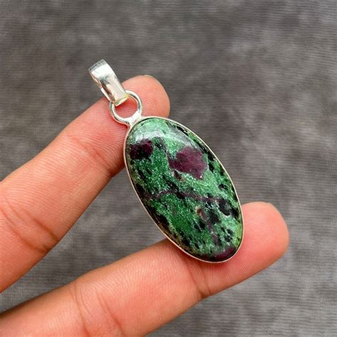 Ruby Zoisite Pendant Ruby Zoisite Necklace Sterling Silver Jewellery Handmade Zoisite Simple