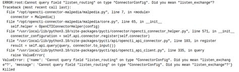 Error In Connector Query Field · Issue 957 · Opencti Platform