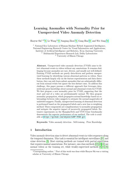 Learning Anomalies With Normality Prior For Unsupervised Video Anomaly