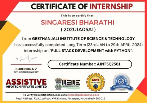 Singaresi Bharathi On Linkedin Hello Everyoneim Delighted To Inform You That Recently I Have