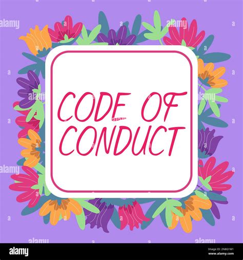 Writing Displaying Text Code Of Conduct Business Concept Ethics Rules Moral Codes Ethical