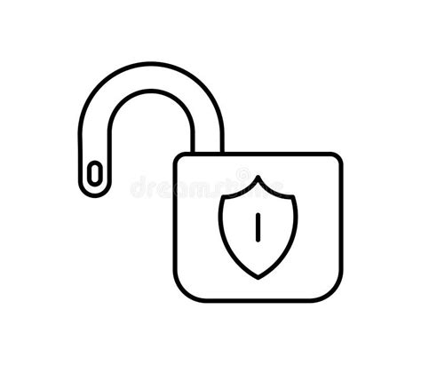 Open Lock Icon Vector Line Editable Outline Stroke Stock Vector