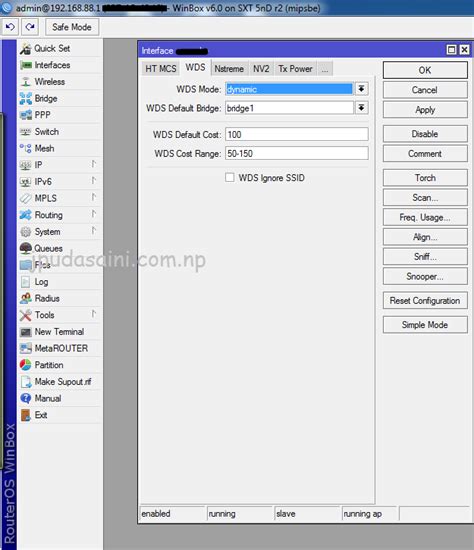 Mikrotik SXT 5nD r2 setup in bridge mode