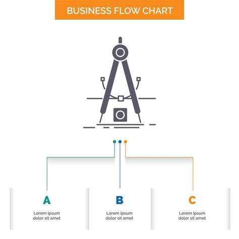 Design Measure Product Refinement Development Business Flow Chart Design With 3 Steps Glyph