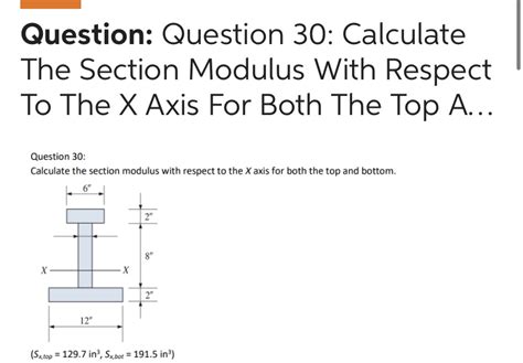 Solved Question Question Calculate The Section Modulus Chegg