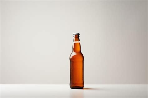 Premium Ai Image A Single Beer Is Placed Alone On A Plain White Surface