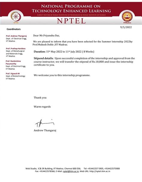 priyanshu das on linkedin research intern opportunity iitmadras