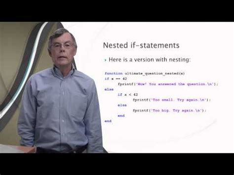 Lesson Nested If Statements MATLAB Video Lecture Introduction To Programming With