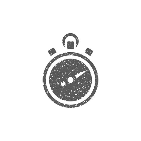 그런 지 질감 벡터 일러스트 레이 션에 초시계 아이콘 프리미엄 벡터