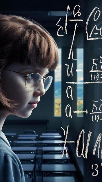 Focus Girl Trying To Solve Mathematical Equation Premium Ai Generated