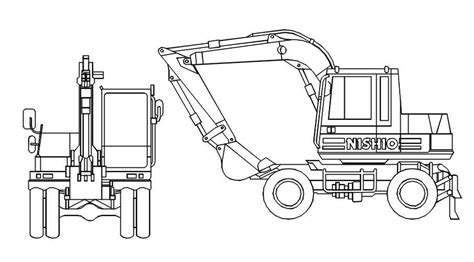 Front And Side View Of Jcb Truck In Autocad Dwg File