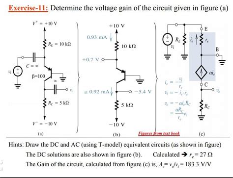 Solved Exercise Determine The Voltage Gain Of The Chegg Com