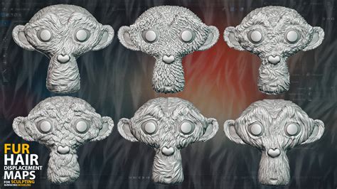 Fur And Hair Displacement Maps For Sculpting Surface Modeling 48