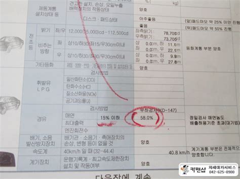 그랜드카니발 자동차검사불합격 매연과다 종합검사불합격 기능종합진단서 매연불합격 매연허용기준초과 배출가스수리 매연검사부접합 매연수리 환경부지정 매연 수리전문점 차세대