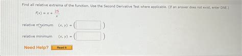 Solved Find All Relative Extrema Of The Function Use The