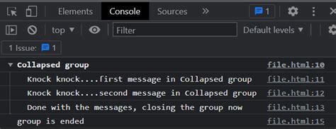 Nodejs Console Groupend Method