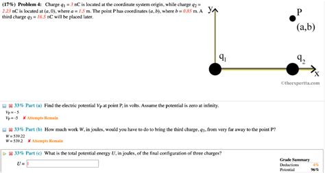 solved 17 problem 4 charge q1 3nc is located at the