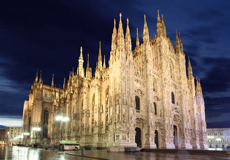 Monument Italy Cathedrals Milan Cathedral Night 4k Cathedral Hd