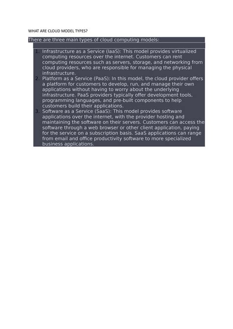 Cloud Model Types It Functions As A Virtual Computing Environment With A Deployment