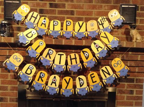 Minion Birthday Party Banner Minion Birthday Minion Birthday Party