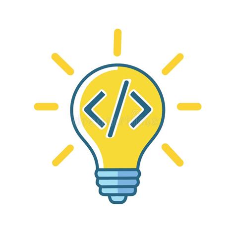 lightbulb idea with code symbol illustration of a lightbulb with code
