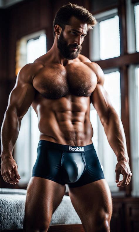 Muscular Hairy Man Underwear Briefs Big Bulge By Imageneralstore02