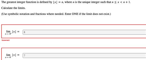 Solved The Greatest Integer Function Is Defined By X N