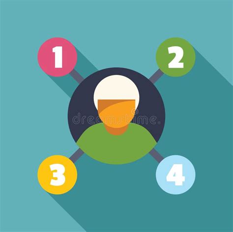 Man Choosing Right Option From Four Numbered Possibilities Stock Vector