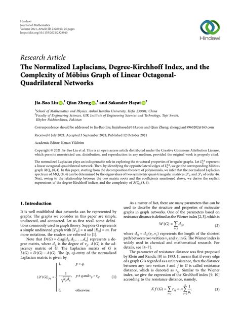 Pdf The Normalized Laplacians Degree Kirchhoff Index And The