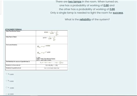 Solved ATTACHMENT FORMULA Mean Time Between Failures Mean Chegg Com