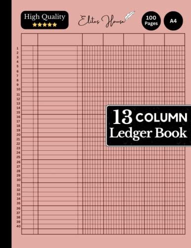 13 Column Ledger Book High Quality Red Account Journal For Bookkeeping