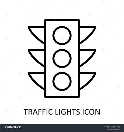 Vector Illustration Traffic Lights Icon Outline Stock Vector Royalty Free 2135755615