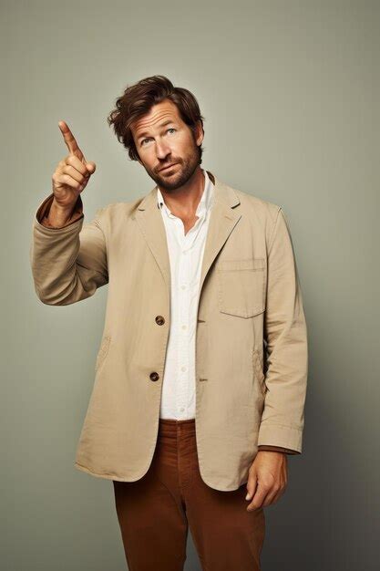 Premium Ai Image Handsome 40 Year Old Man Emotional Dynamic Gestures