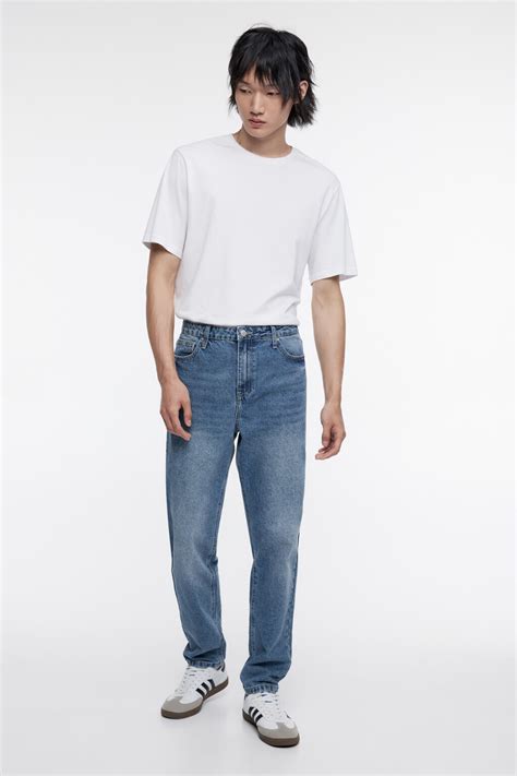 Джинсы tapered зауженные со средней посадкой mantapered2, цвет: голубой ...