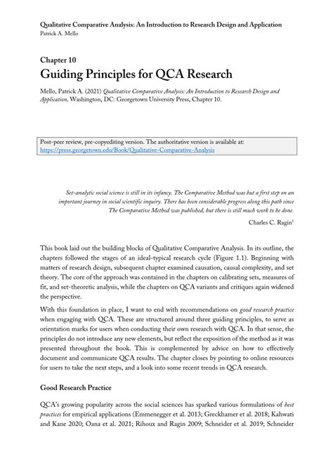 Pdf Qualitative Comparative Analysis An Introduction To Research