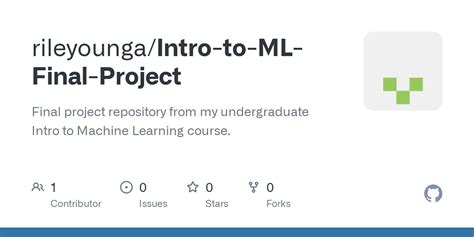 Github Rileyoungaintro To Ml Final Project Final Project Repository