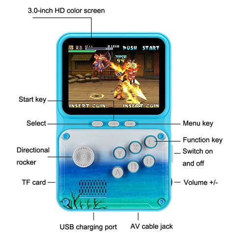 Doubles 8 Bit 30 Inch Rocker Arcade Handheld Game Console Built In 500 Games Support Av Output