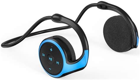 Bluetooth Earhook MicroSD Draadloze Oordopjes Blauw Gsmpunt