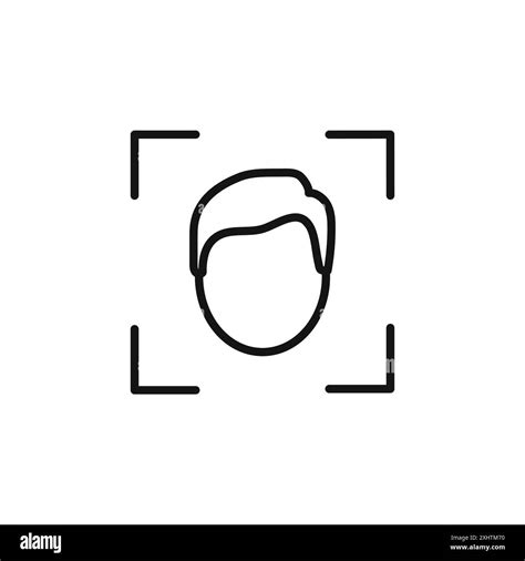 Face Detection Icon Outline Collection Or Set In Black And White Stock Vector Image And Art Alamy