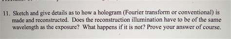 Sketch And Give Details As To How A Hologram Fourier