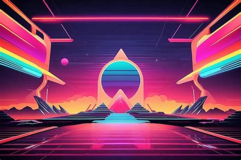Retro ästhetik Der 70er Und 80er Jahre Futuristischer Hintergrund